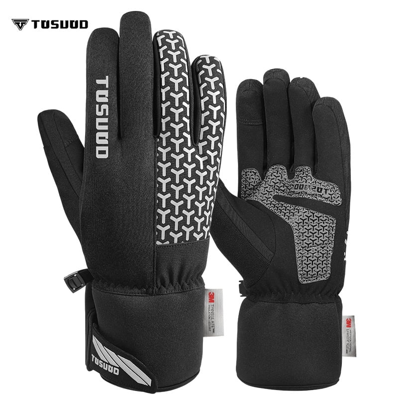 Bicycle riding gloves, plus velvet touch screen, unisex,XL,black ...