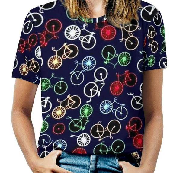 Bicycles Galore : Vintage Multiple Bike Print Women Zipper Sexy Printed Vintage T Shirts Tops ...