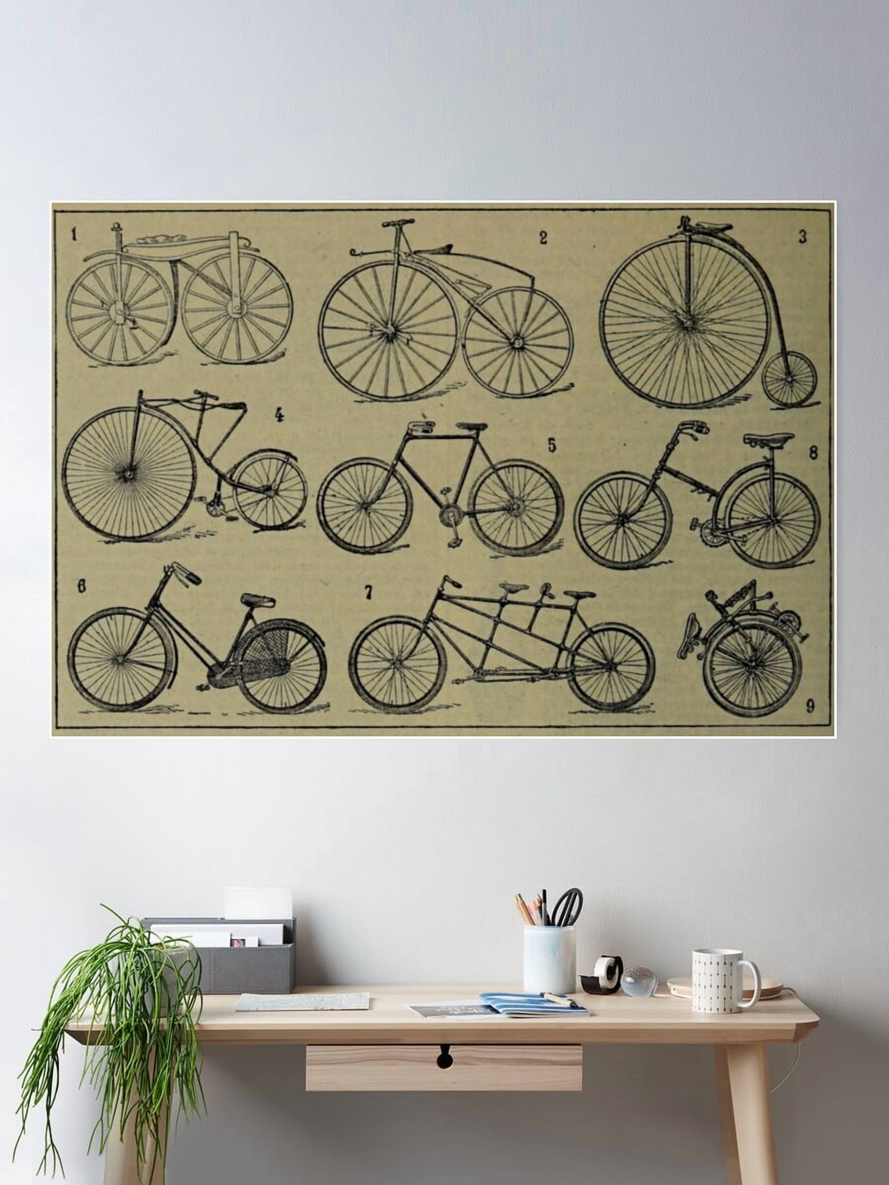 Bicycles Poster Wall Art Modern Wall Decor Wall Art Home Decor Cute ...