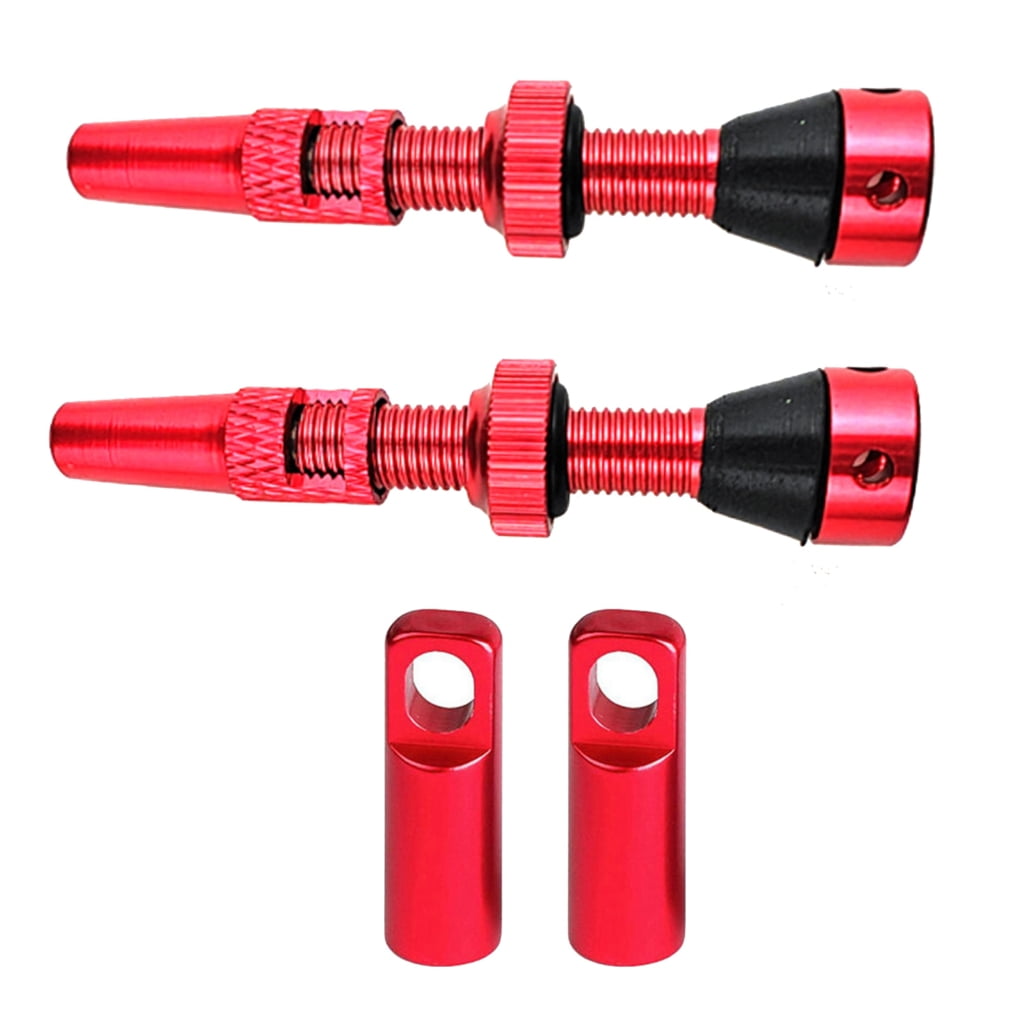 Bicycles Tubeless Valves Stem 60mm Aluminum Alloy Bicycles Valves Stem Valves Stem Caps Kits for ...