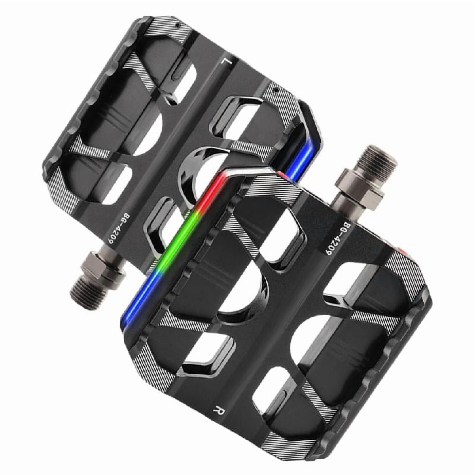 Bicycles Wide Platform Pedals Three Bearing Footrest 3 Bearings LED ...