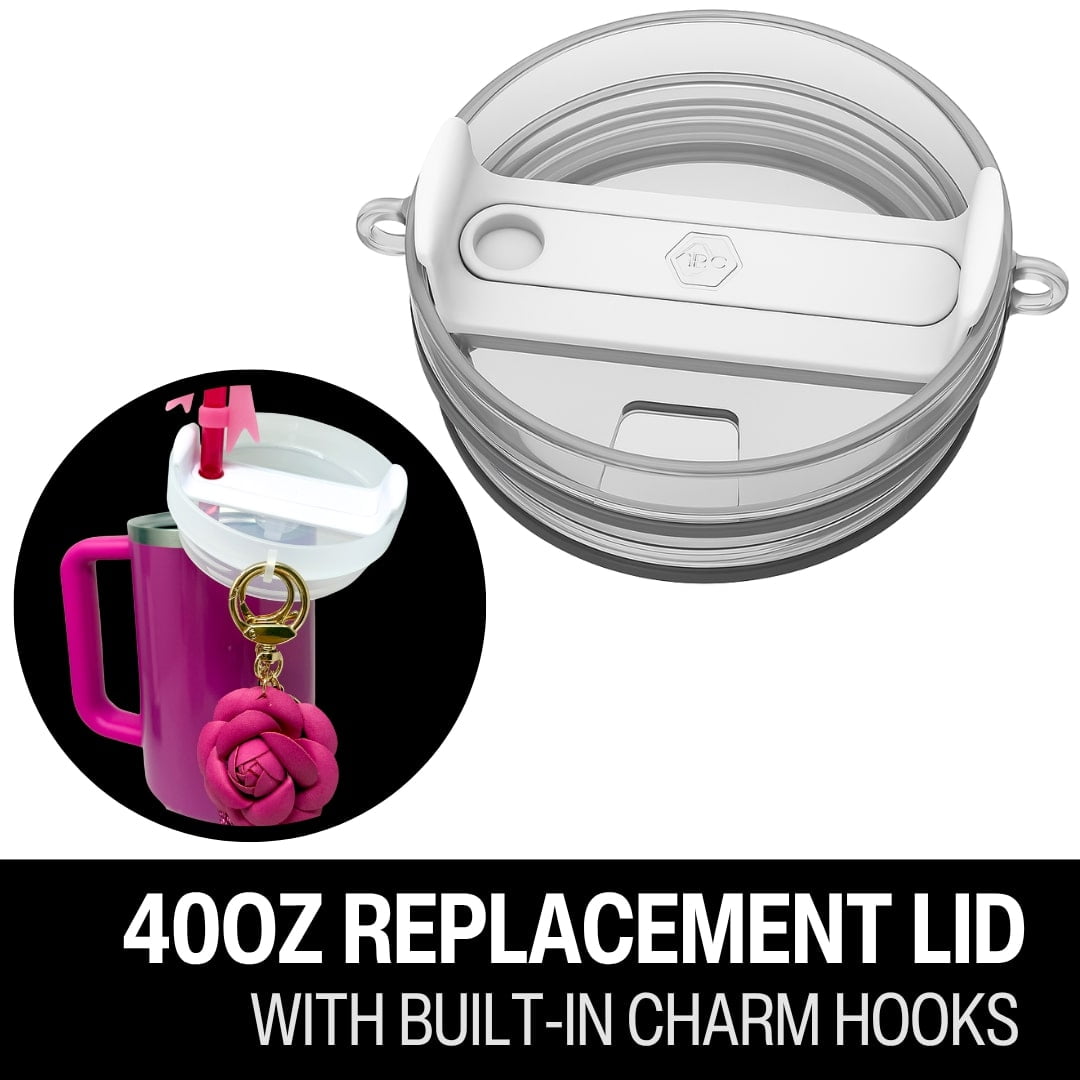 Biddlebee 40oz Tumbler Replacement Lid with Built in Charm Hooks ...