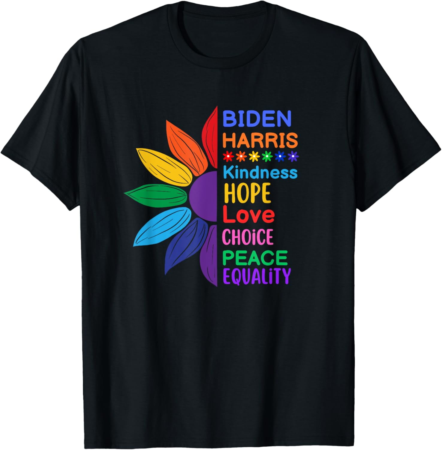 Biden Harris 2024 Election Rainbow Flower LGBTQ Pride T-Shirt - Walmart.com