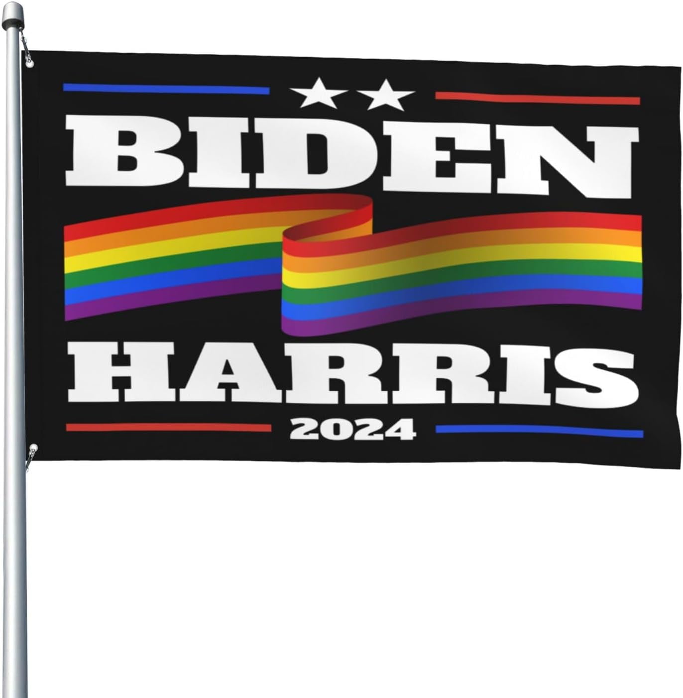 Biden Harris 2024 Rainbow Flag Gay Pride Lgbt Vote Pro Biden 2024 Flag ...