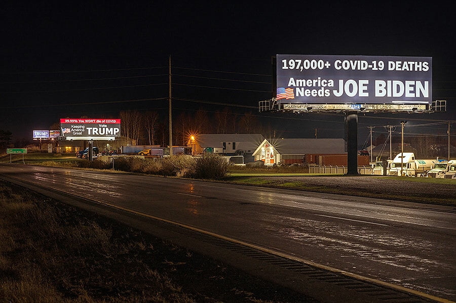 Biden and Trump 2020 Campaign Billboards - 20x30 Inch Glossy Laminated ...