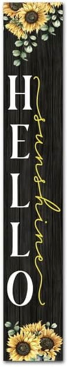 Bidesign (48x8) IN Tall Hello Sunshine Vertical Sign For Front Door ...