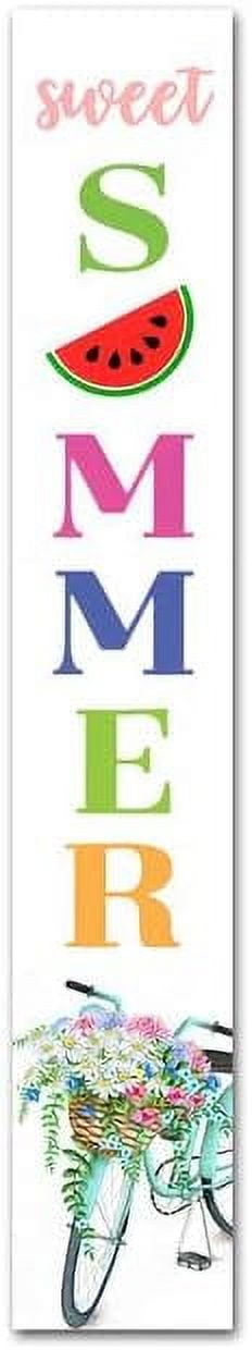 Bidesign Sweet Summer Decor Welcome Vertical Sign For Front Door Porch Standing Rustic Tall ...