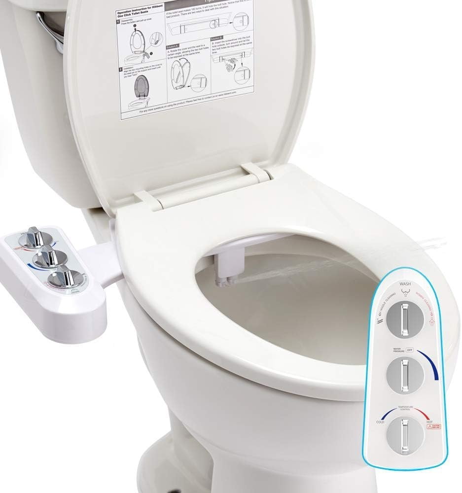 Bidet Attachment for Toilet, Self Cleaning Dual Nozzle, Hot & Cold ...