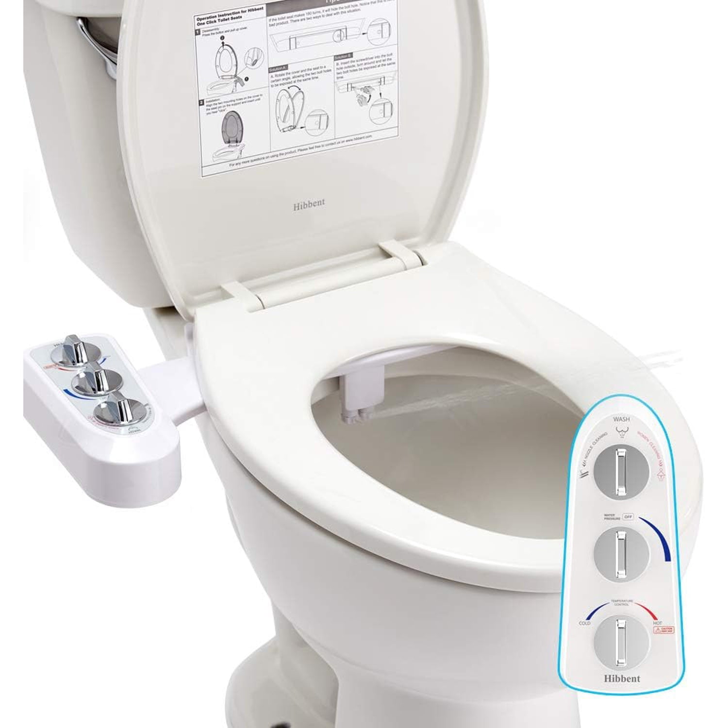 Bidet Attachment for Toilet, Self Cleaning Dual Nozzle, Hot & Cold ...