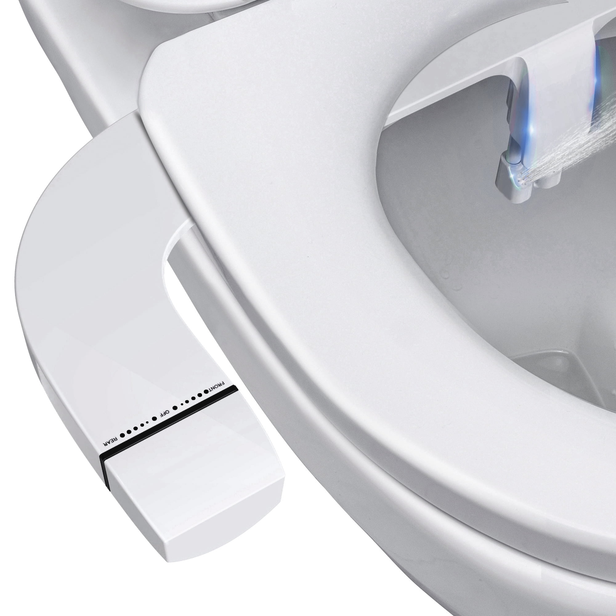 Ultra-Slim White Bidet Toilet Attachment, Self-Cleaning Dual Nozzle ...