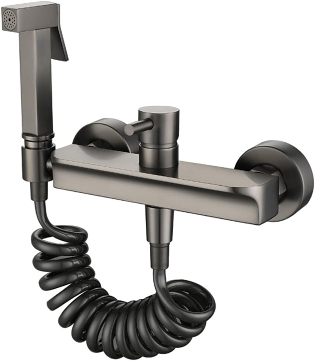 Bidet Faucet, 2 Holes Wall Mounted Toilet Sprayer Shattaf, Hot and Cold ...
