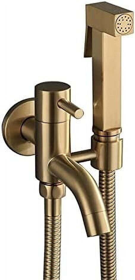 Bidet Faucet, Brushed Gold Toilet Hand Held Bidet Sprayer, Solid Brass ...