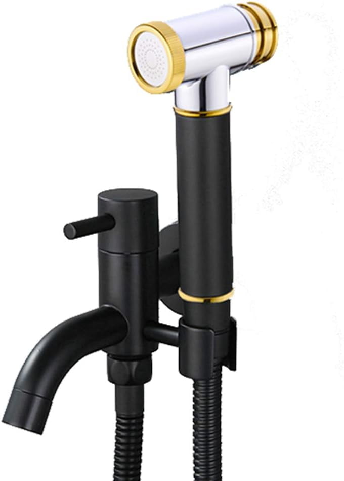 Bidet Sprayer with Single Cold Water Black Portable Cloth Diaper Washer ...