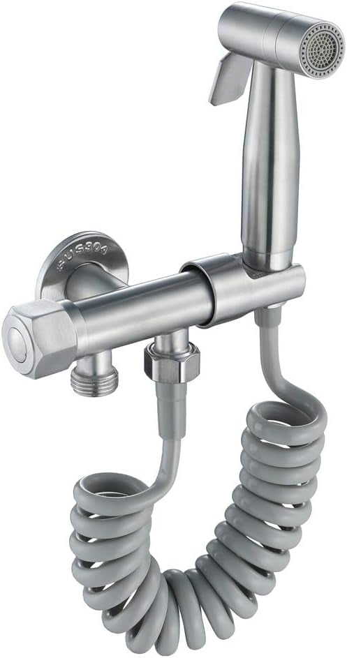 Bidet Sprayer with Two Water Flow Modes Stainless Steel Brushed Portable Cloth Diaper Washer ...