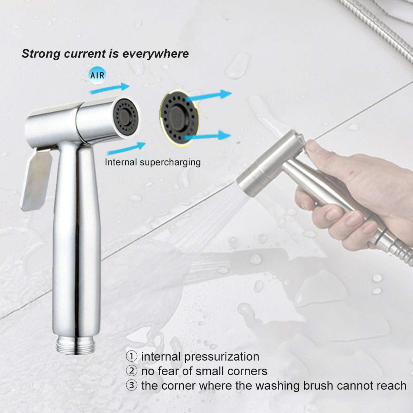 Bidet Sprayer for Toilet with Adjustable Water Pressure, Handheld Bidet ...