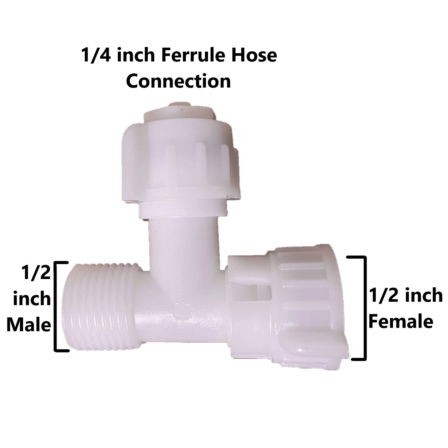 Bidet T Adapter, 1/2 In. To 1/2 In. With Hose Ferrule For 3/8 Inch ...