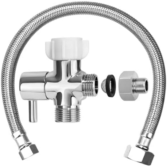 Bidet T Adapter with Shut off Valve,Metal T Valve for Bidet 7/8” X 7/8 ...