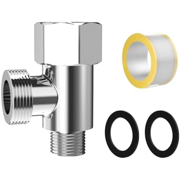 Bidet T-Valve Adapter, 3/8 x 3/8 x 1/2 Inch T-Fitting with Water Valve ...