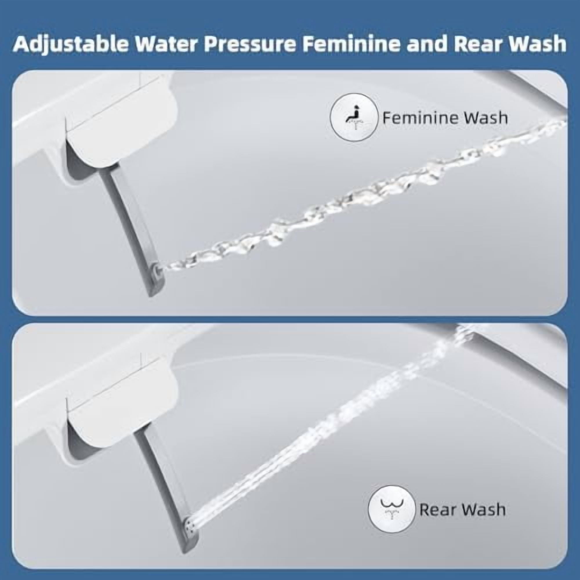 Bidet Toilet Seat, Soft Close Round Toilet Seat, Button control ...