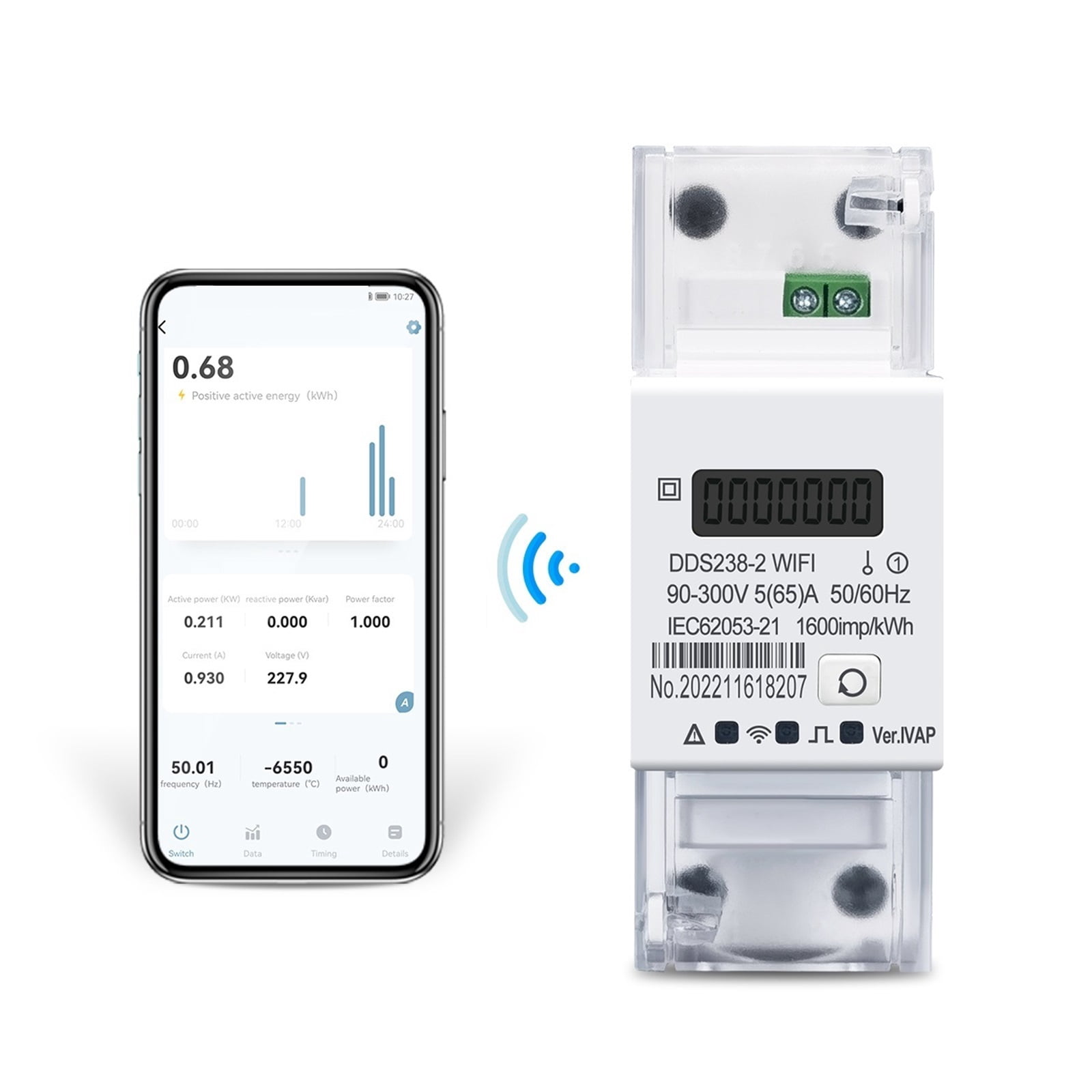 Bidirectional Energy Meter Timer Power Consumption Monitor KWh Meter ...