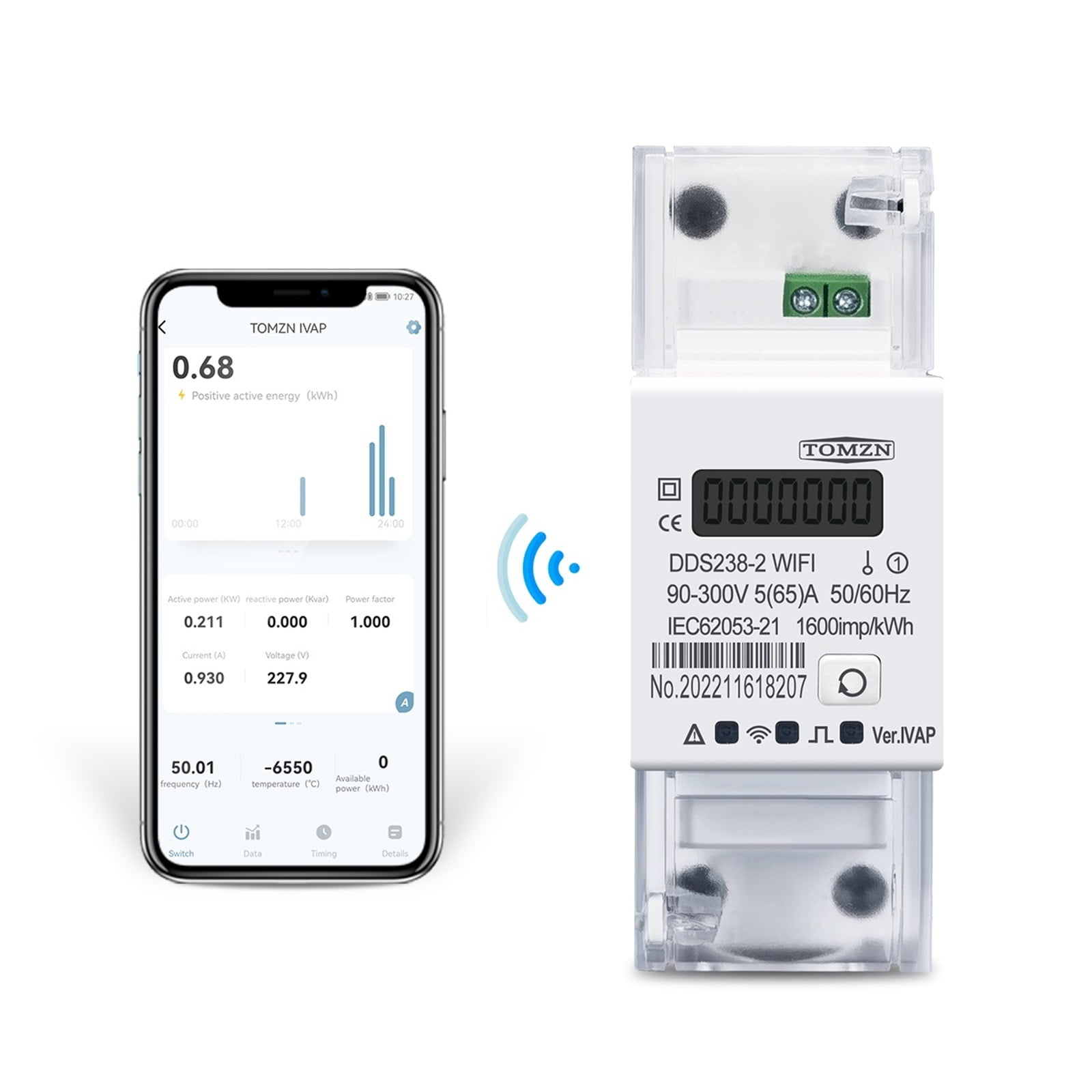Bidirectional Energy Meter Timer Power Consumption Monitor KWh Meter ...