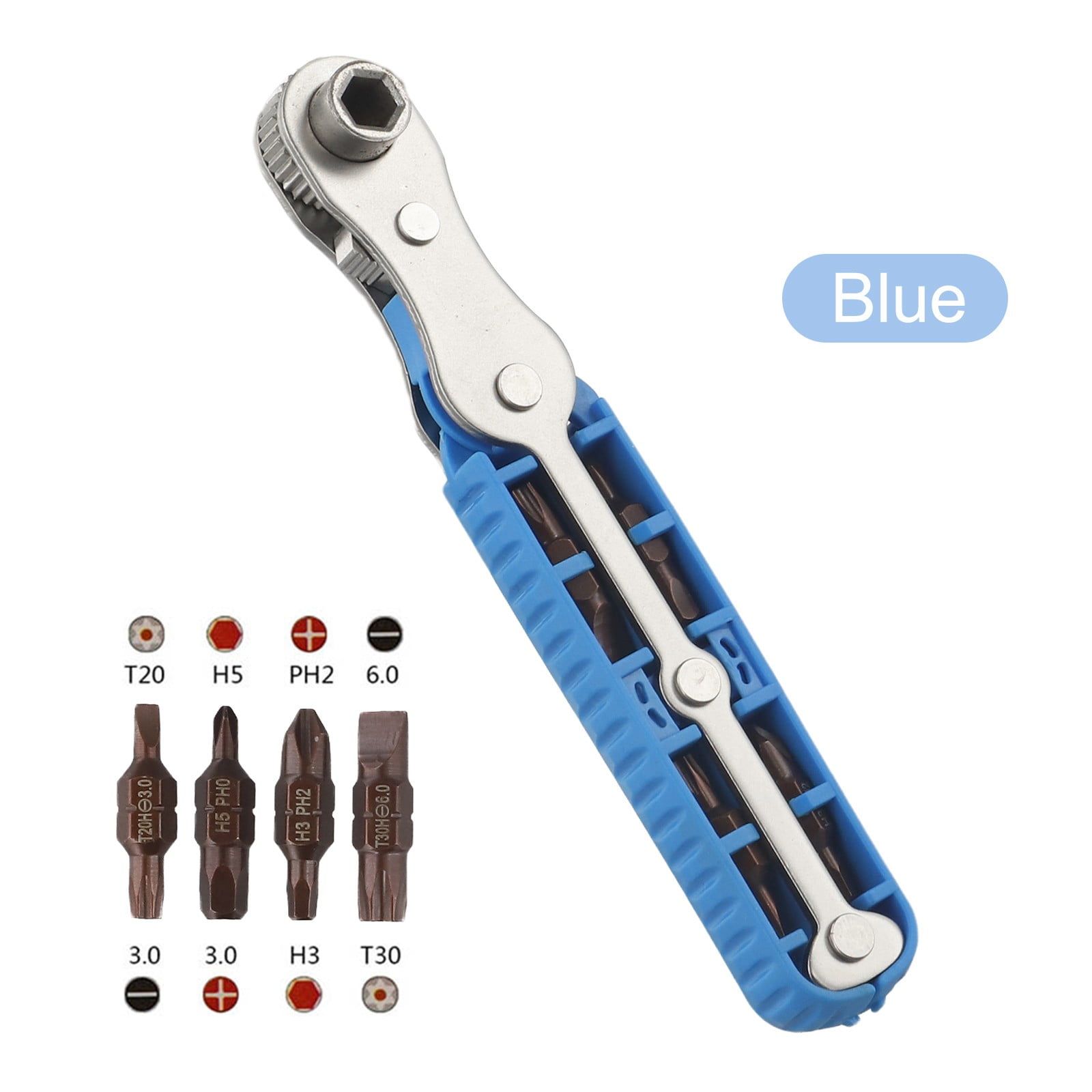 Bidirectional Ratchet Screwdriver Right Angle Wrench Cross Slotted ...