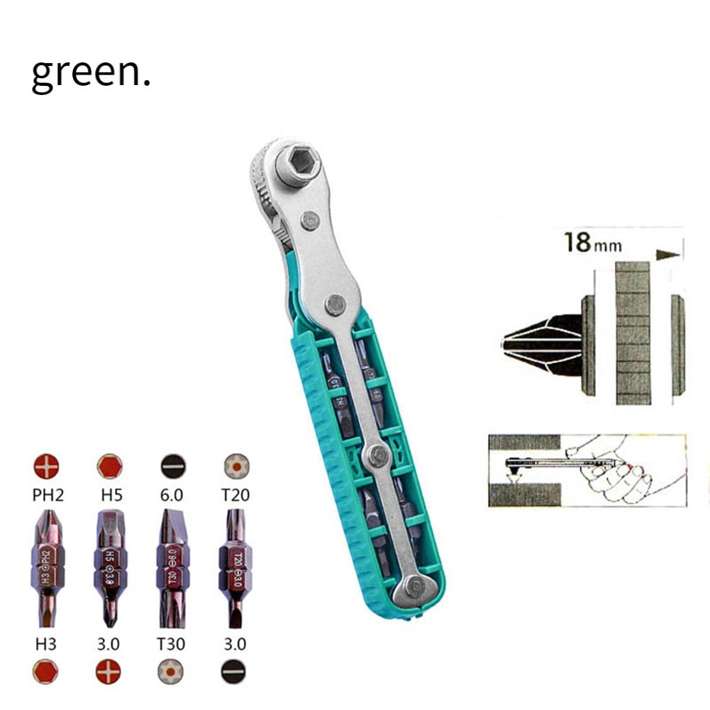 Bidirectional Ratchet Screwdriver Right Angle Wrench Cross Slotted ...