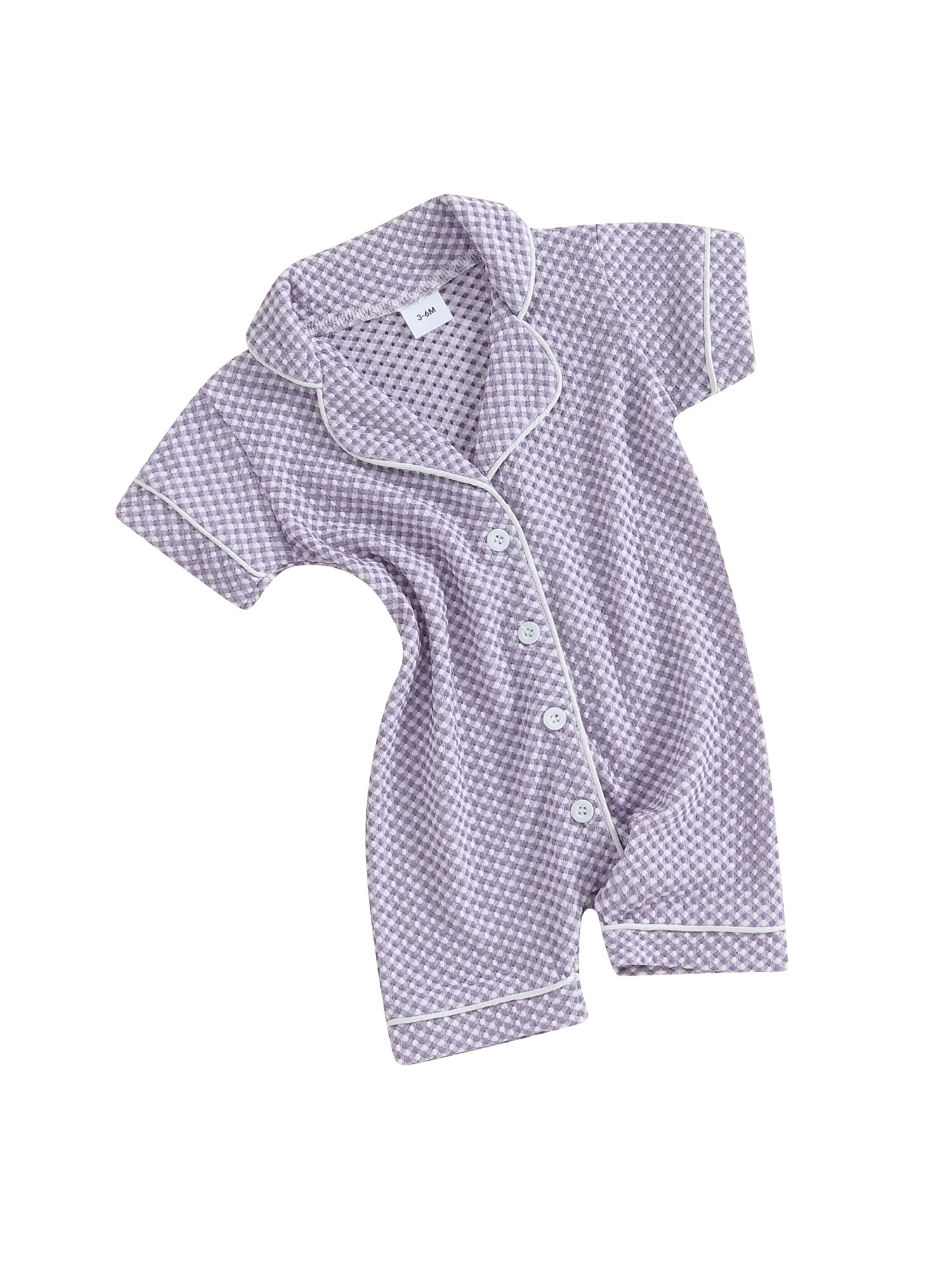 Biekopu Baby Boys Girls Jumpsuits Short Sleeve Lapel Collar Button Down ...