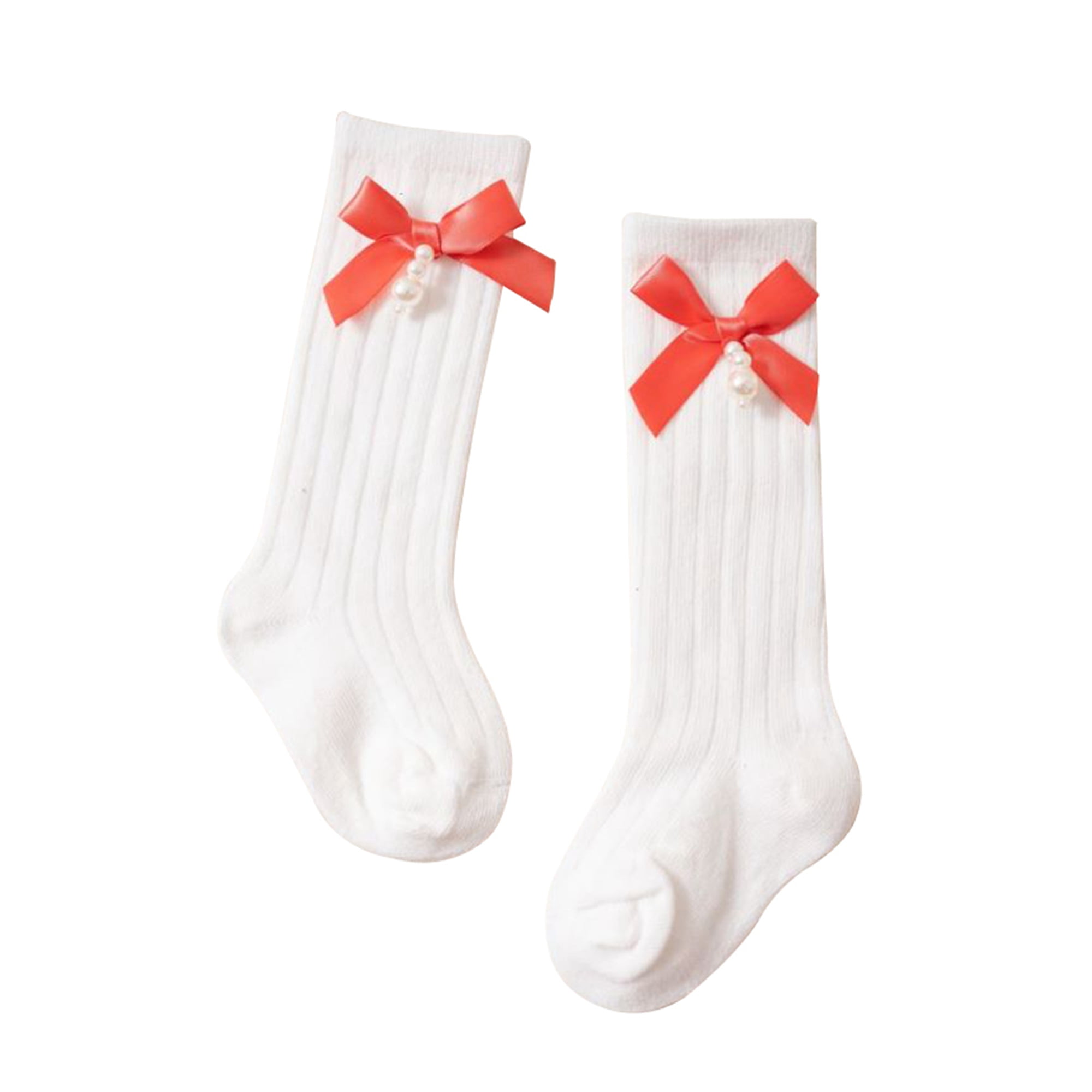 Biekopu Baby Girl Knee High Socks Soft Long Socks Stockings with ...