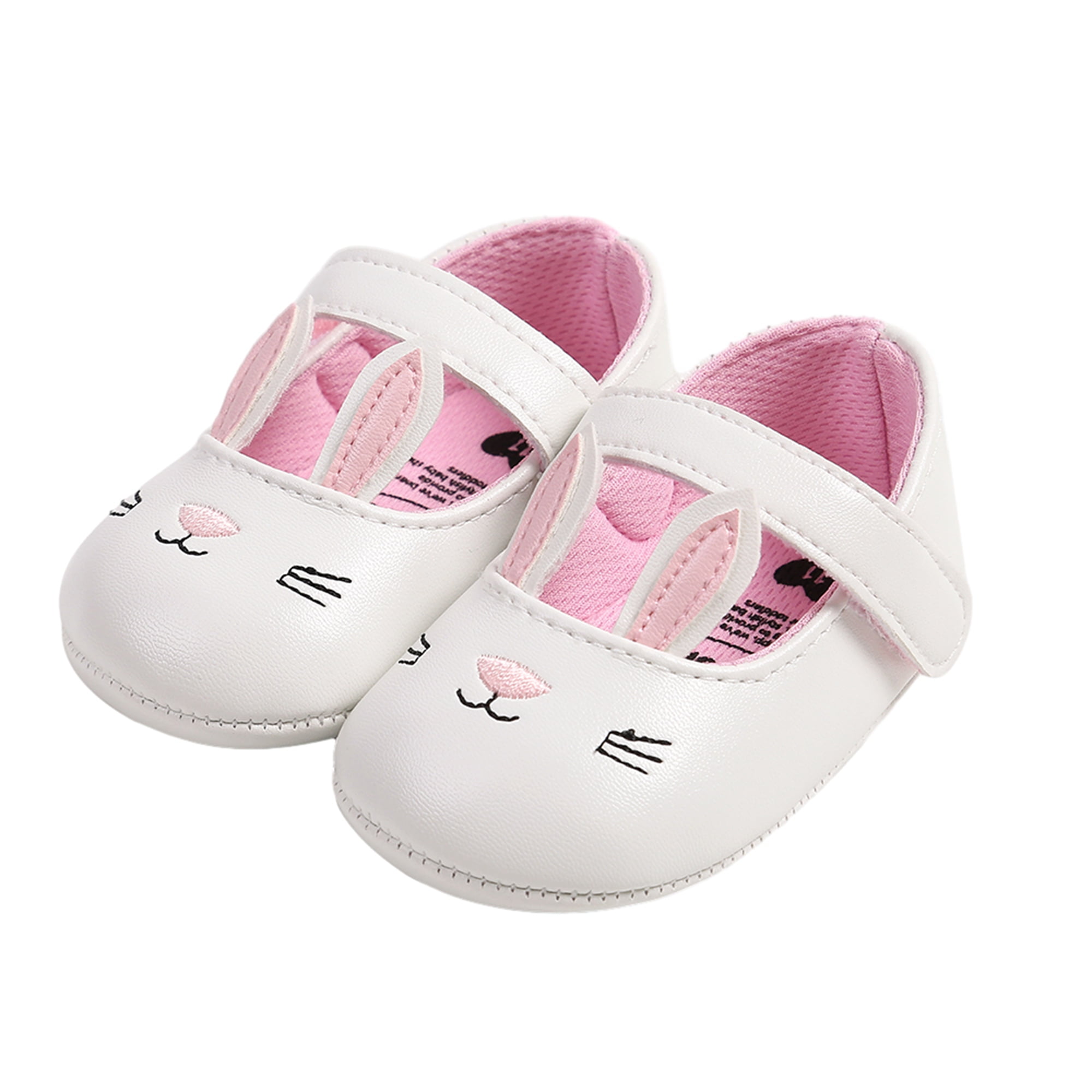 Biekopu Baby Girl Lightweight Shoes Cute 3D Rabbit Ear Soft Rubber Sole ...