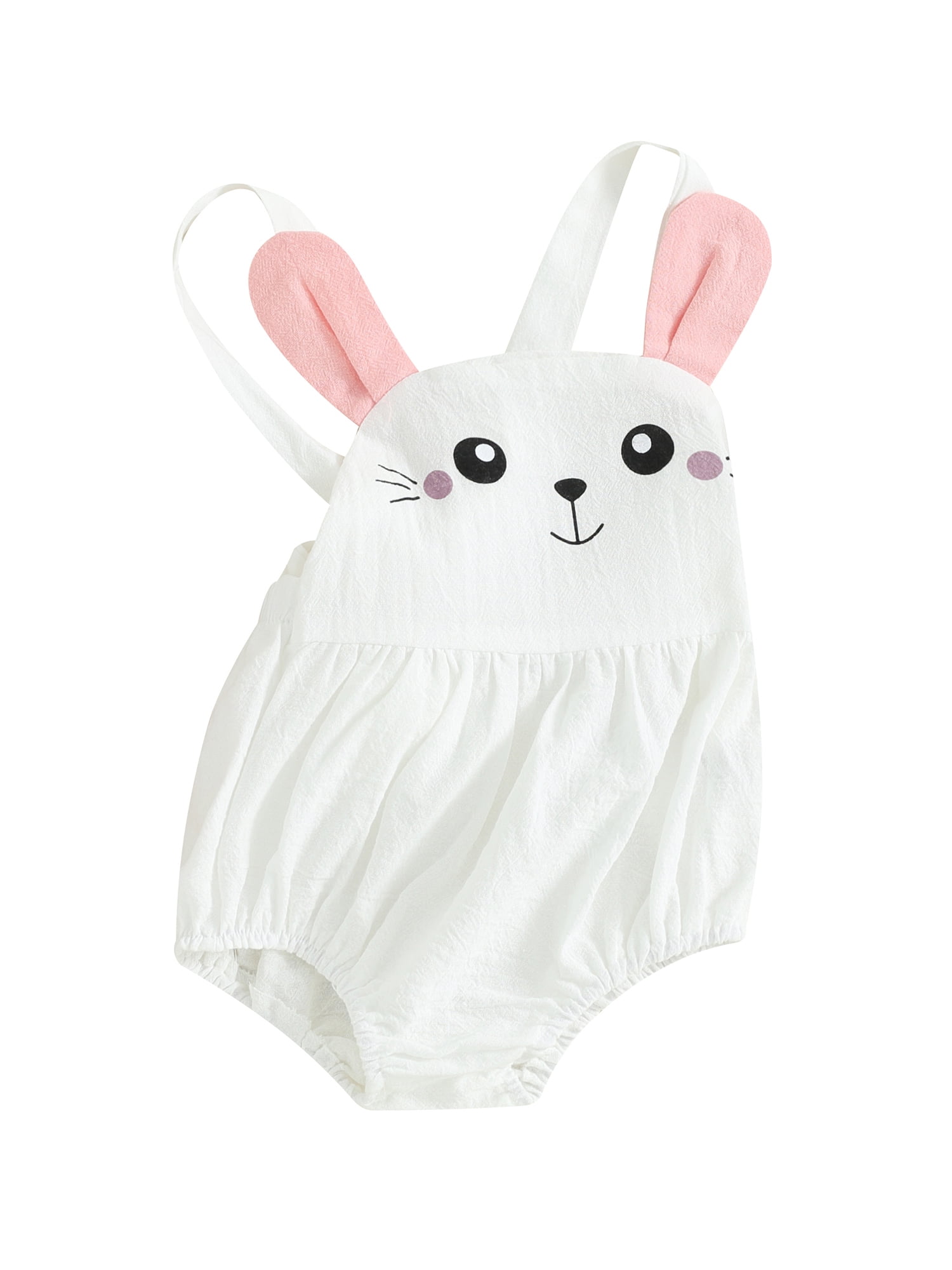 Biekopu Baby Girls Easter Cami Romper Sleeveless Bunny Print Bandage ...