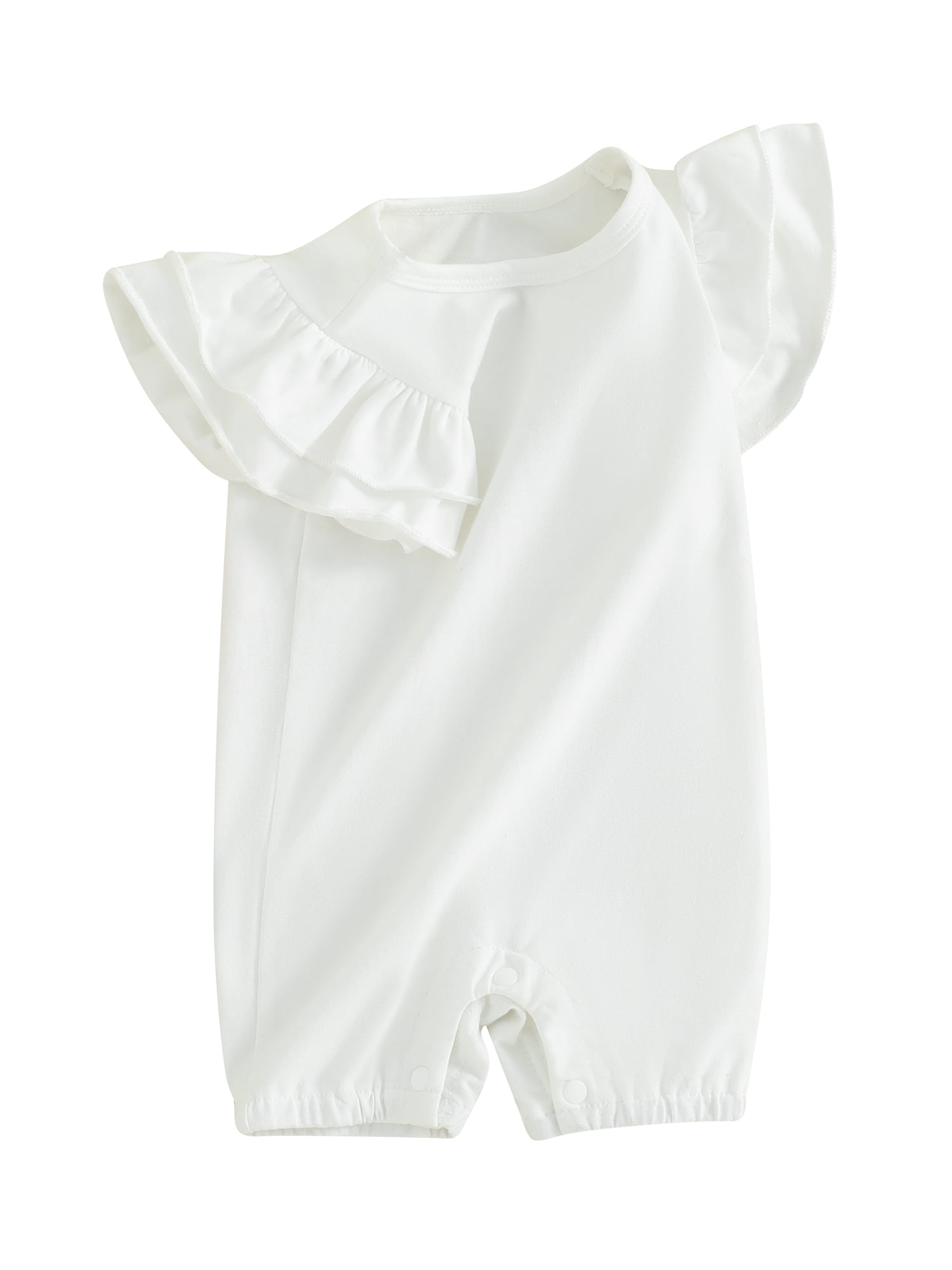 Biekopu Baby Girls Jumpsuit, Fly Sleeve Crew Neck Solid Summer Romper ...