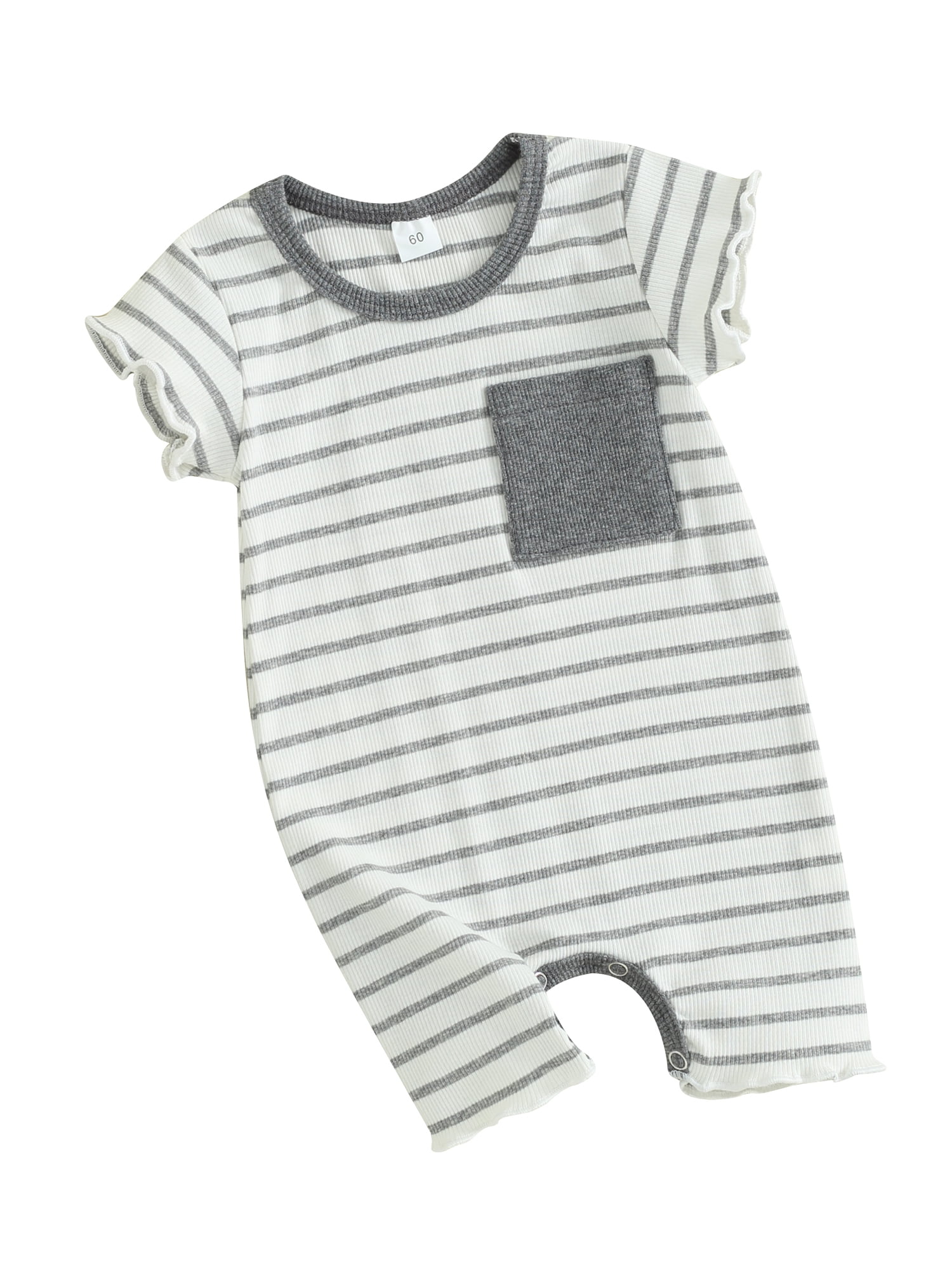 Biekopu Baby Jumpsuit, Short Sleeve Crew Neck Striped Summer Romper ...