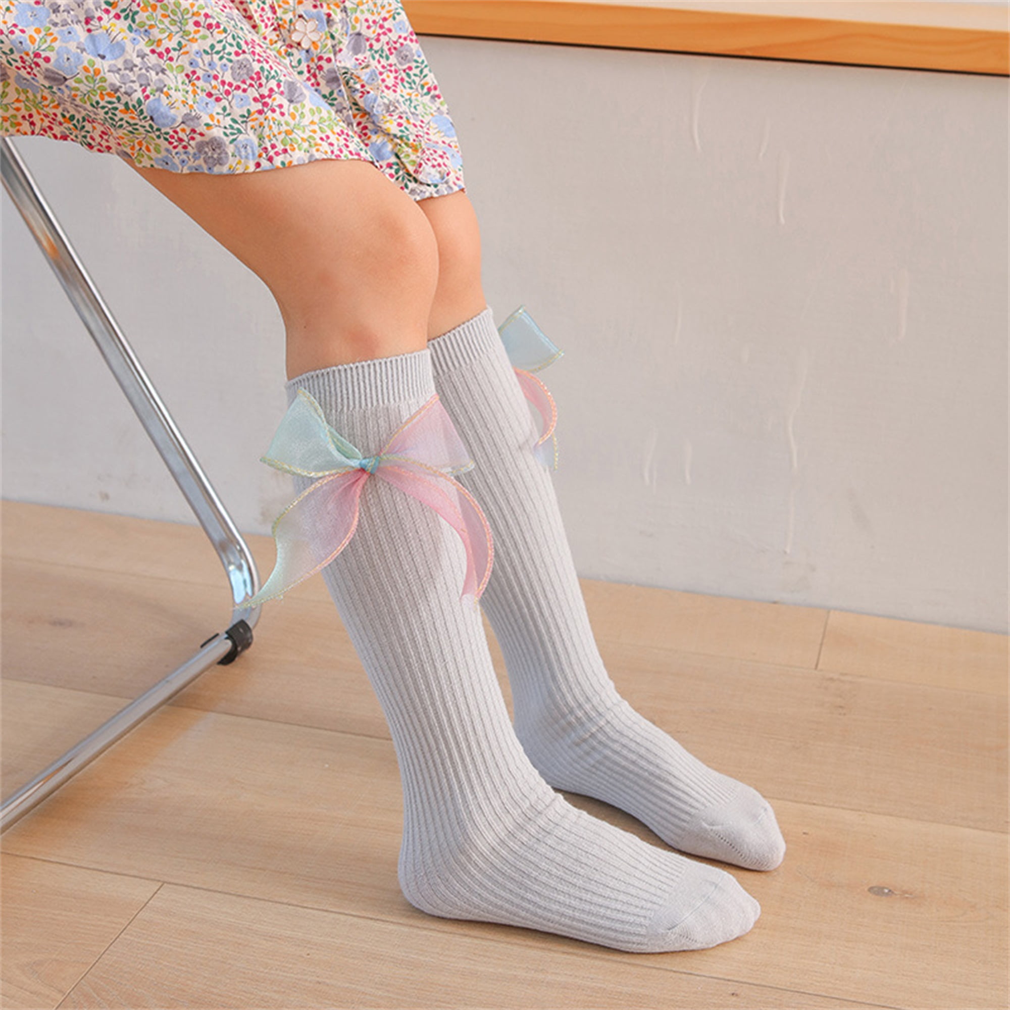 Biekopu Girls Knee High Socks Fashion Cotton Socks Stretchy Long Tube ...