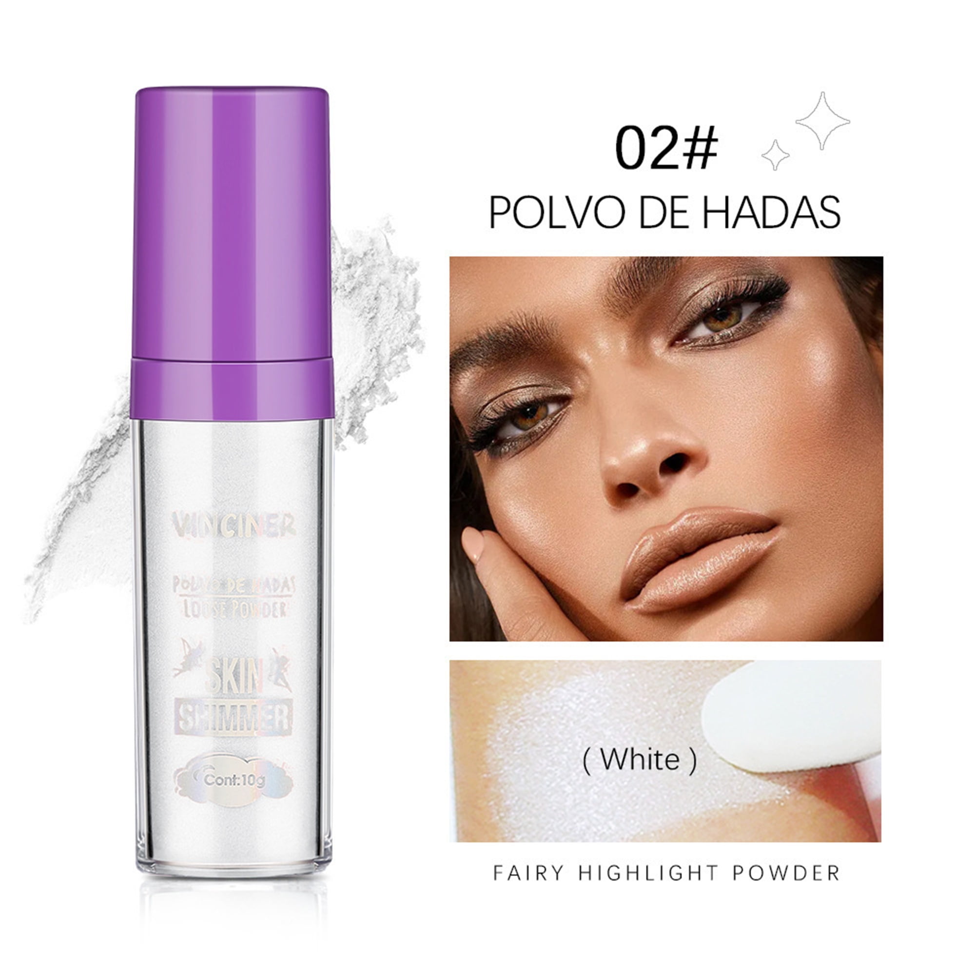 Biekopu Highlighter Powder Stick Makeup,Body Shimmer Patting Powder ...