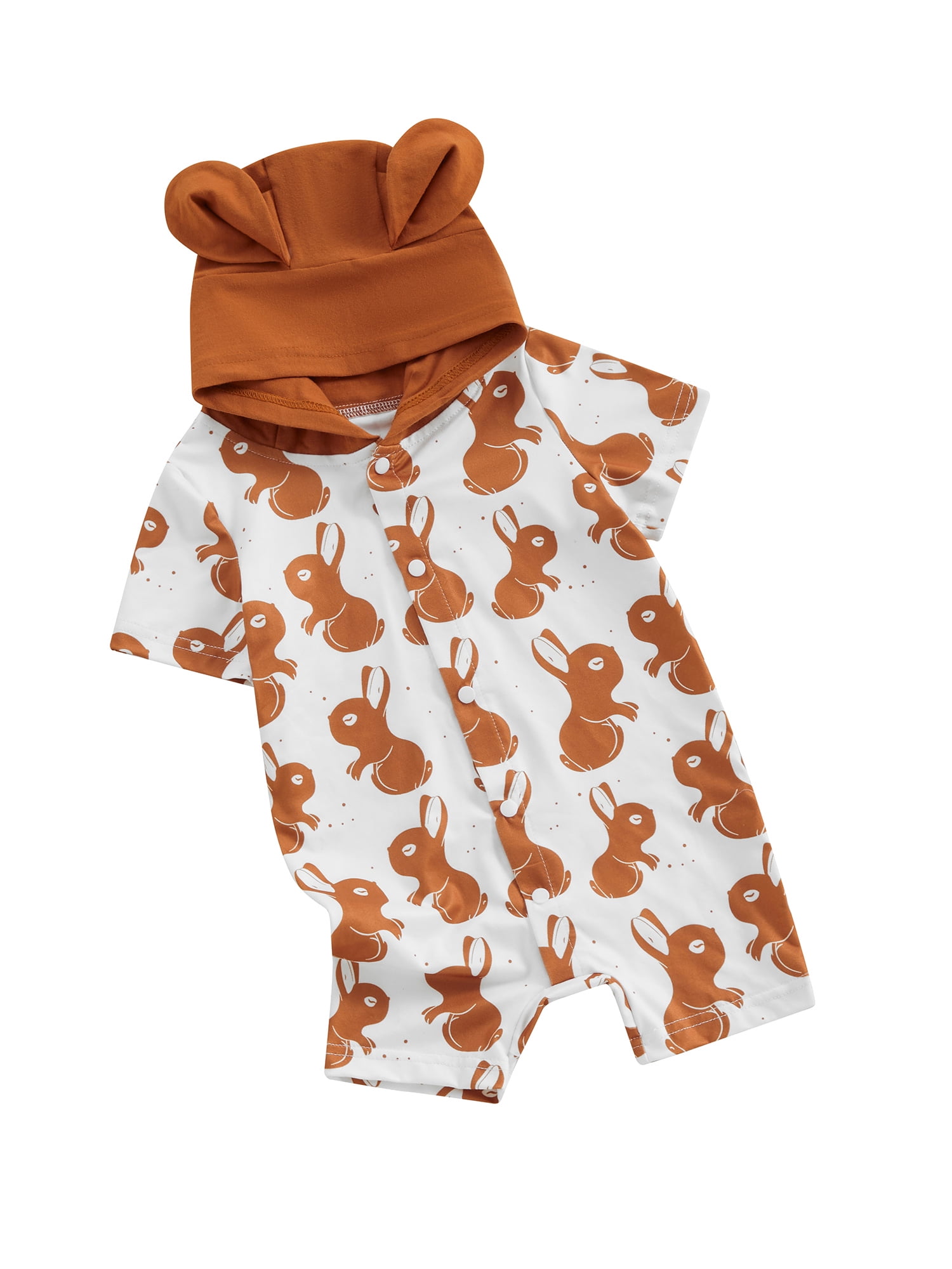 Biekopu Infant Baby Easter Hood Jumpsuit Cartoon Bunny Print Short ...