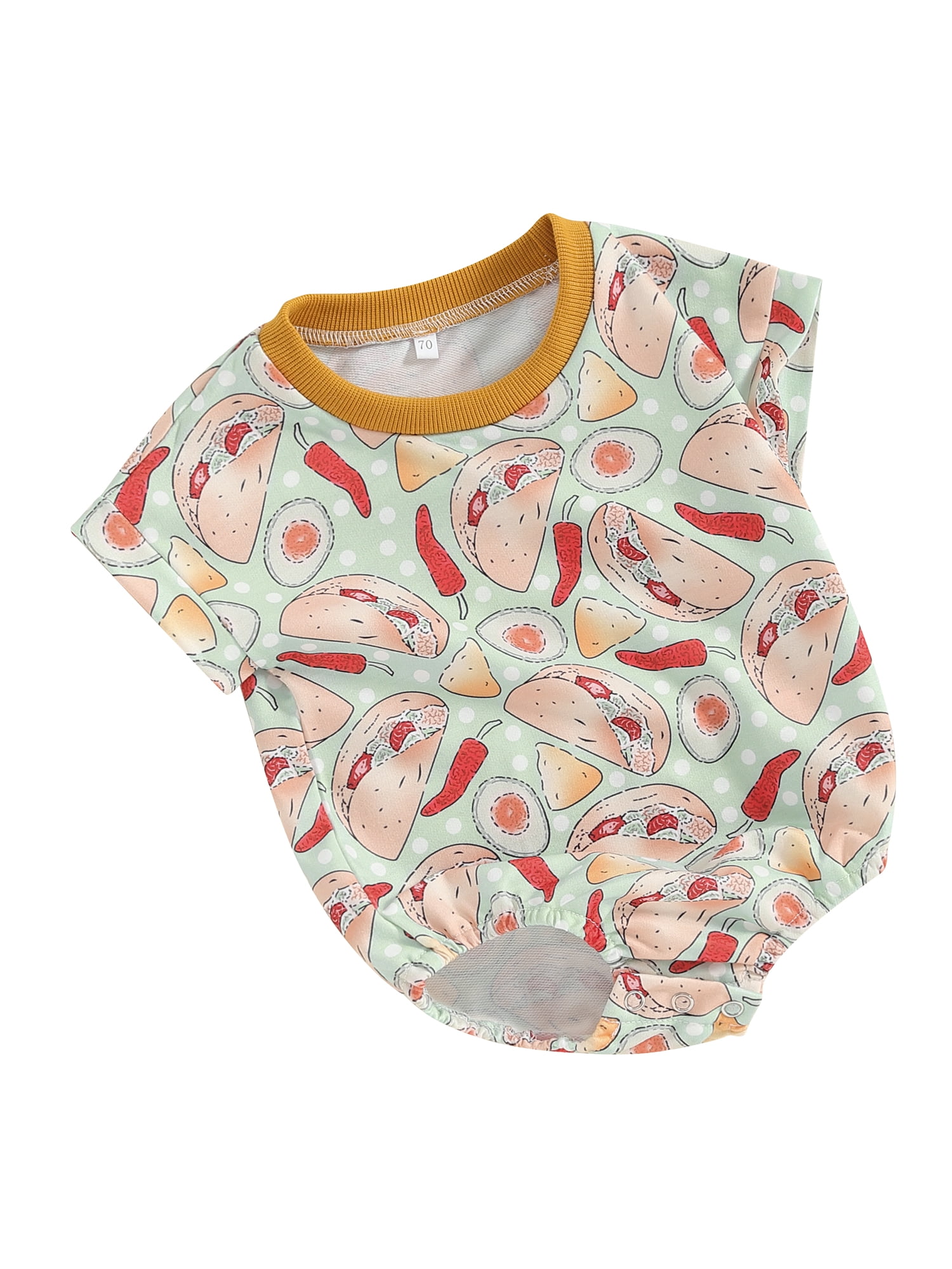 Biekopu Infant Baby Summer Jumpsuit Cartoon Chili Print Short Sleeve ...