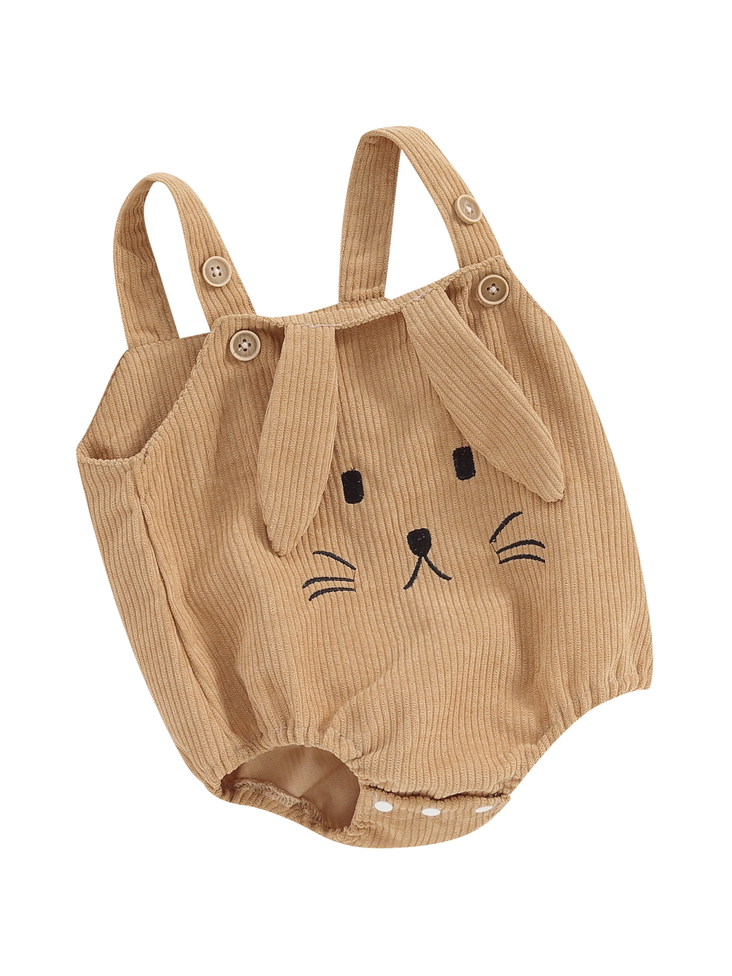 Biekopu Infant Toddler Ribbed Tank Romper Sleeveless Square Neck 3D ...