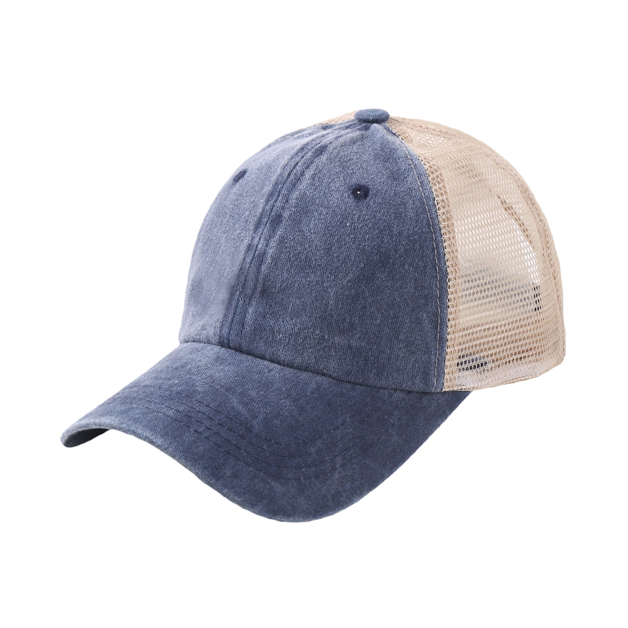 Biekopu Mesh Baseball Caps for Women Vintage Ponytail Dad Hats ...