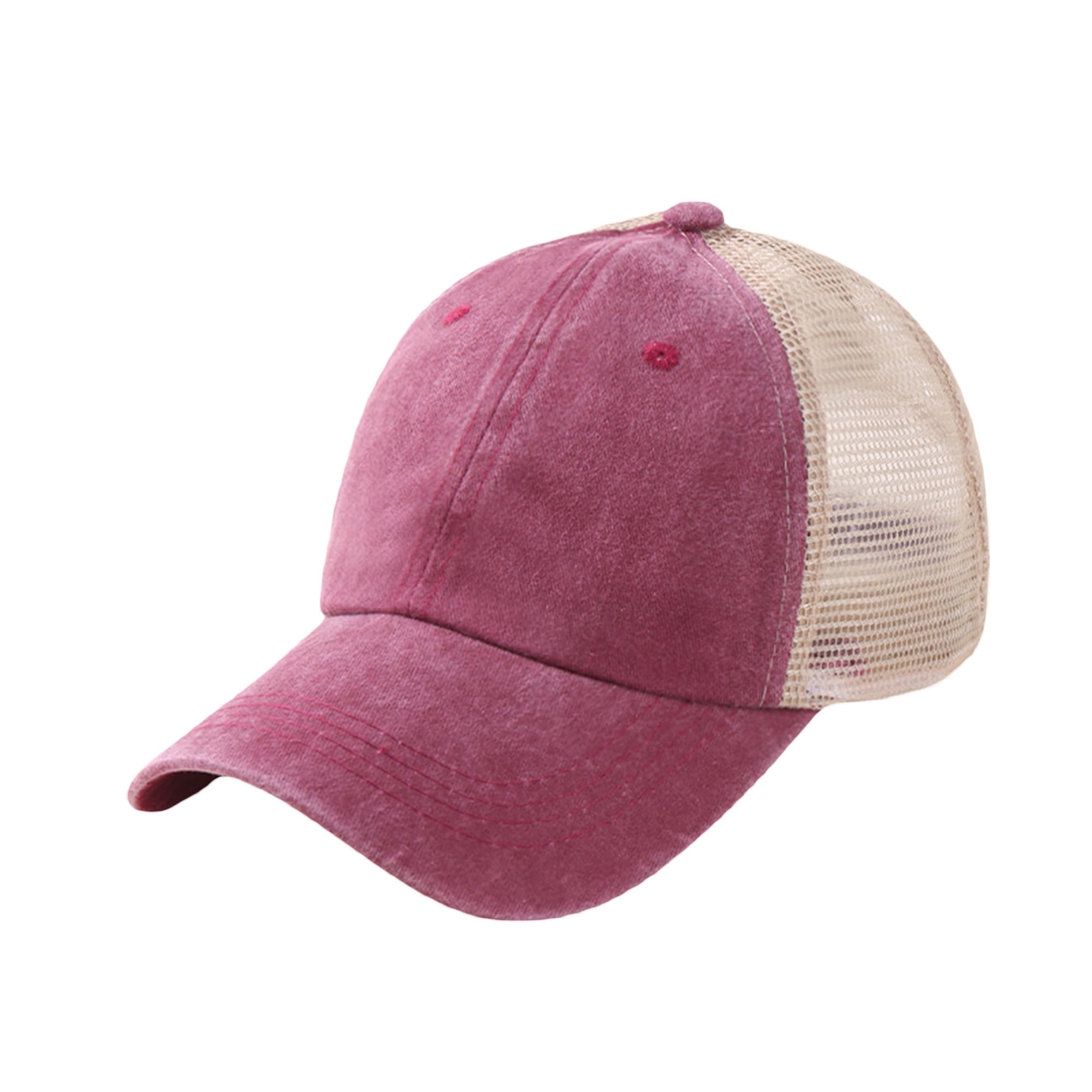 Biekopu Mesh Baseball Caps for Women Vintage Ponytail Dad Hats ...