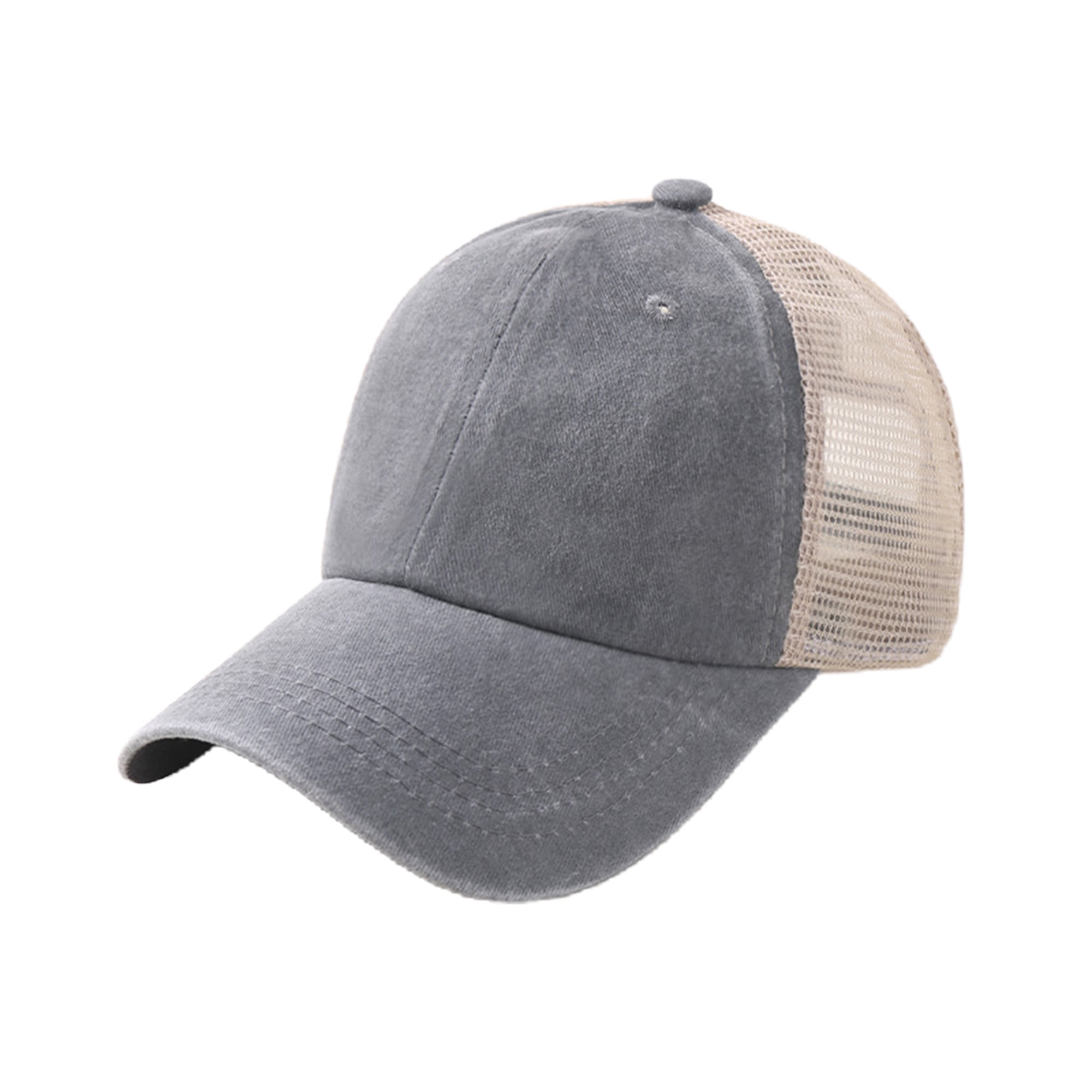 Biekopu Mesh Baseball Caps for Women Vintage Ponytail Dad Hats ...