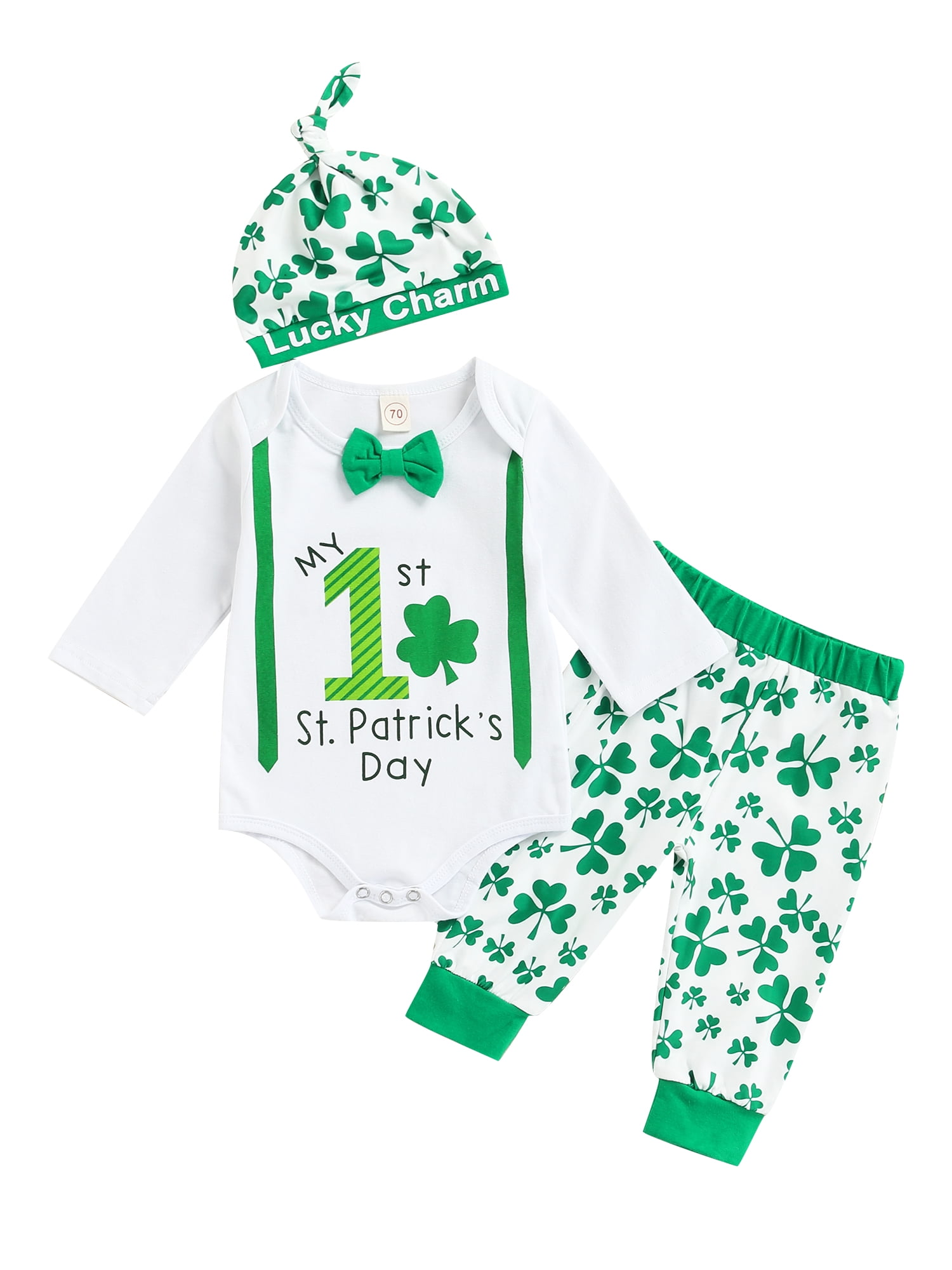 Biekopu Newborn Infant Boy Fashion Outfit, Letter Four-leaf Clover ...