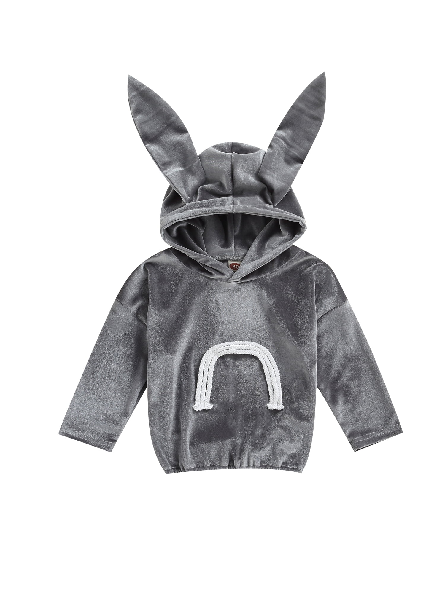 Biekopu Toddle Girl Long Sleeve Hoodie, Cartoon Rabbit Ears Thick ...