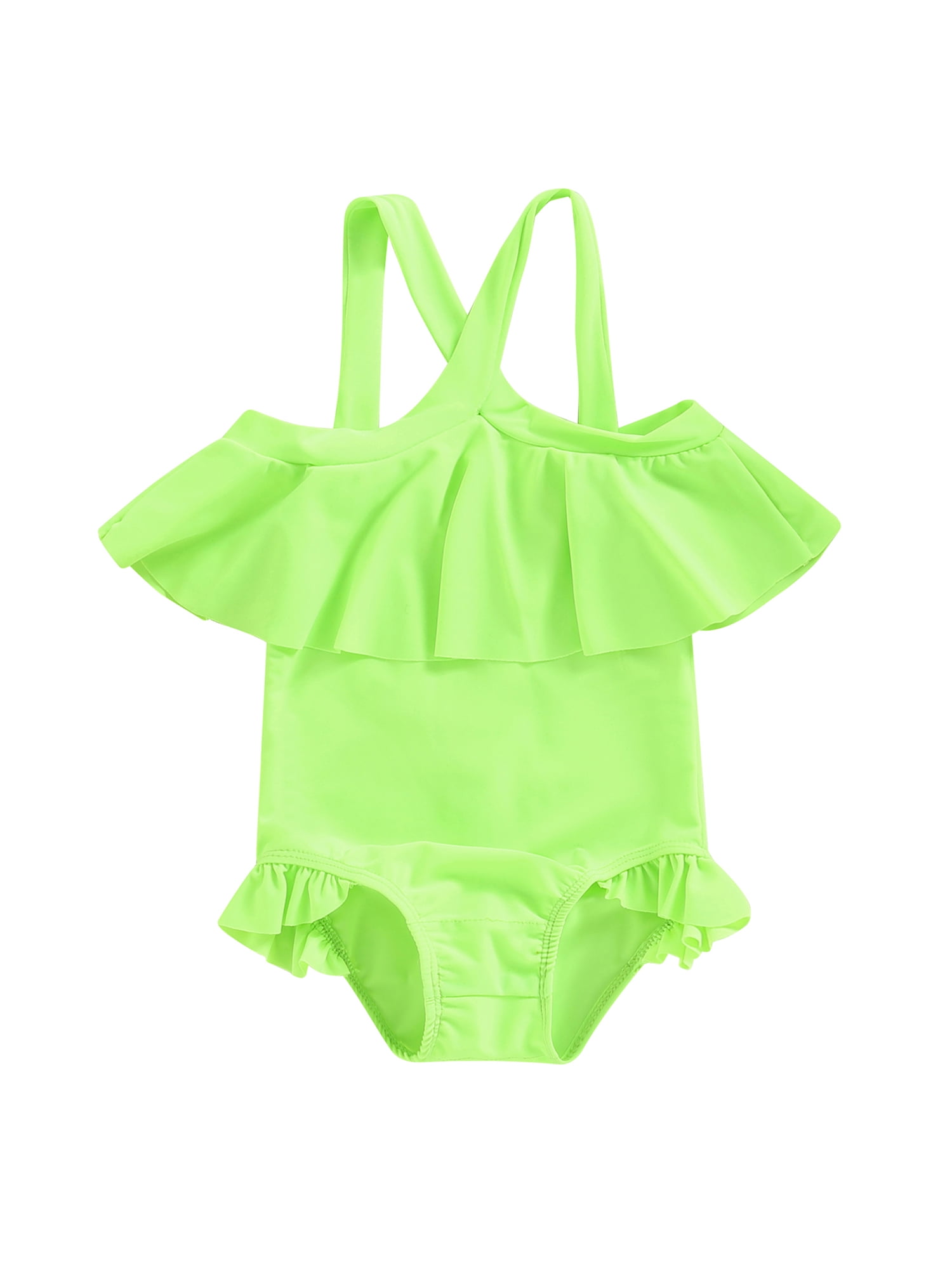 Biekopu Toddler Baby Girls One-Piece Swimsuit, Cute Off Shoulder ...