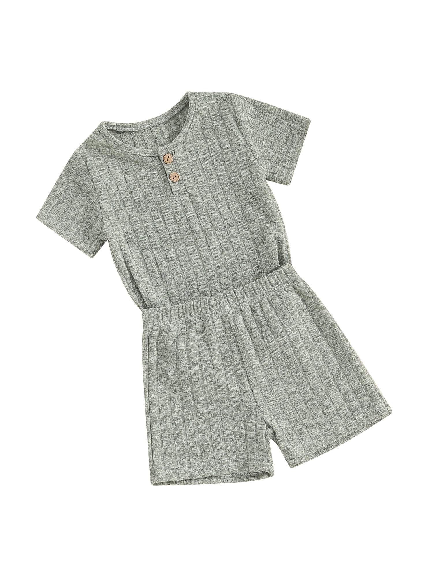 Biekopu Toddler Boys Summer Outfits Solid Color Short Sleeve T-Shirt ...