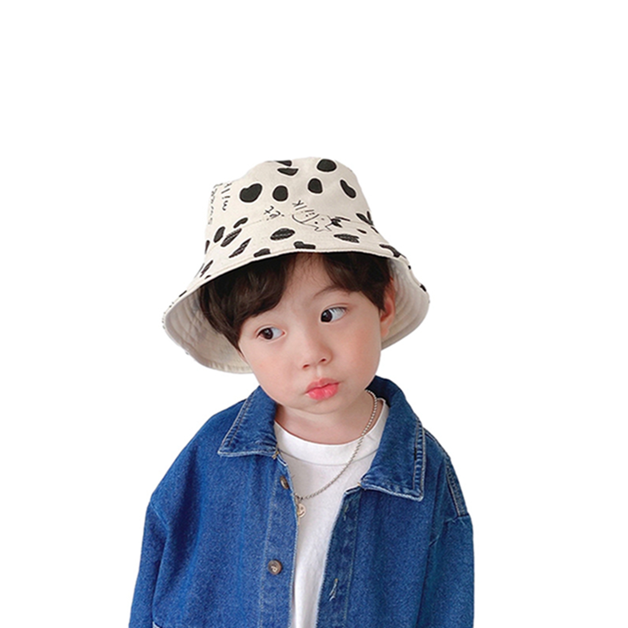 Biekopu Toddler Bucket Hat Summer Sun Protection Cow Print Infant Beach ...