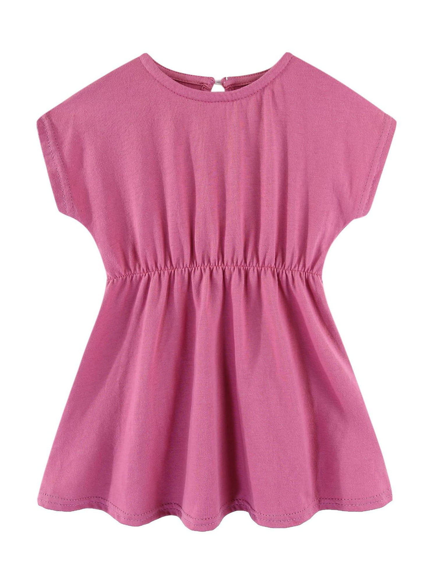 Biekopu Toddler Girls Bikini Cover-Ups Solid Color Crew Neck Batwing ...