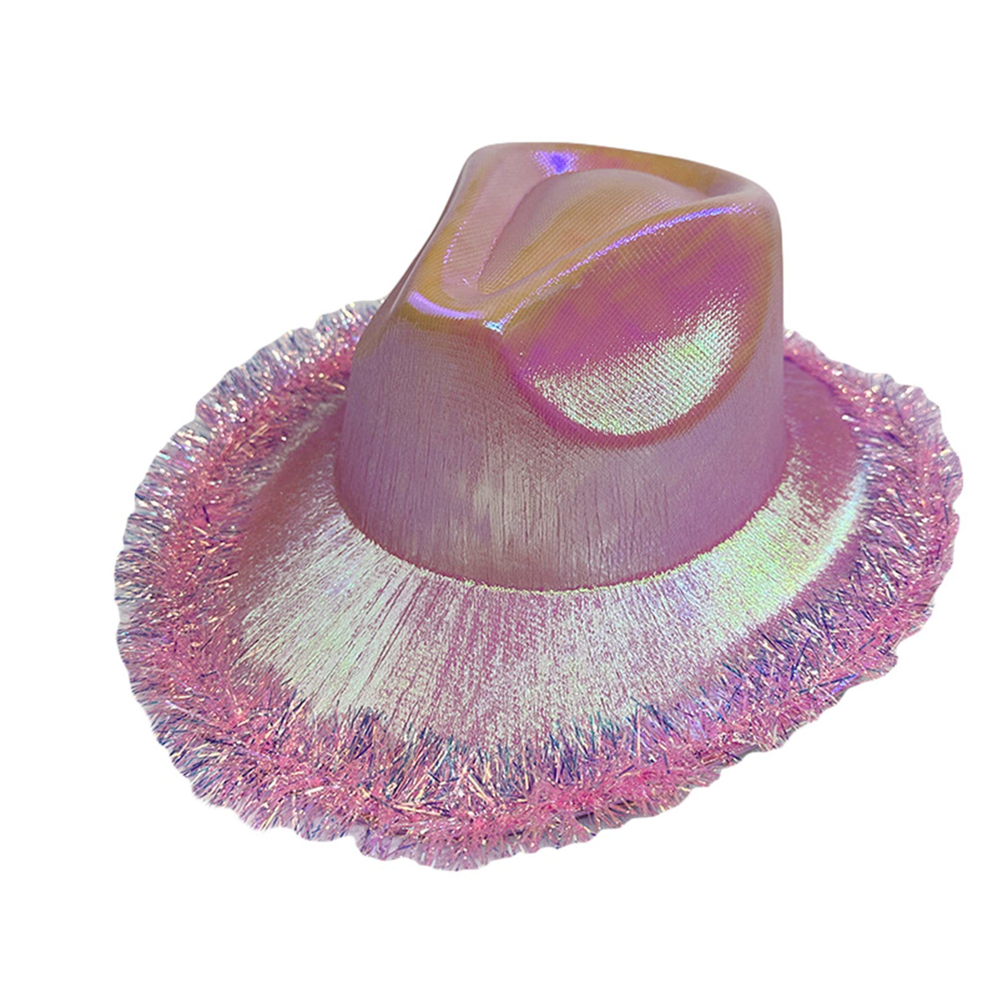 Biekopu Women Cowboy Hat, Soft Wide Brim Pearl Lustre Patchwork Cowgirl ...