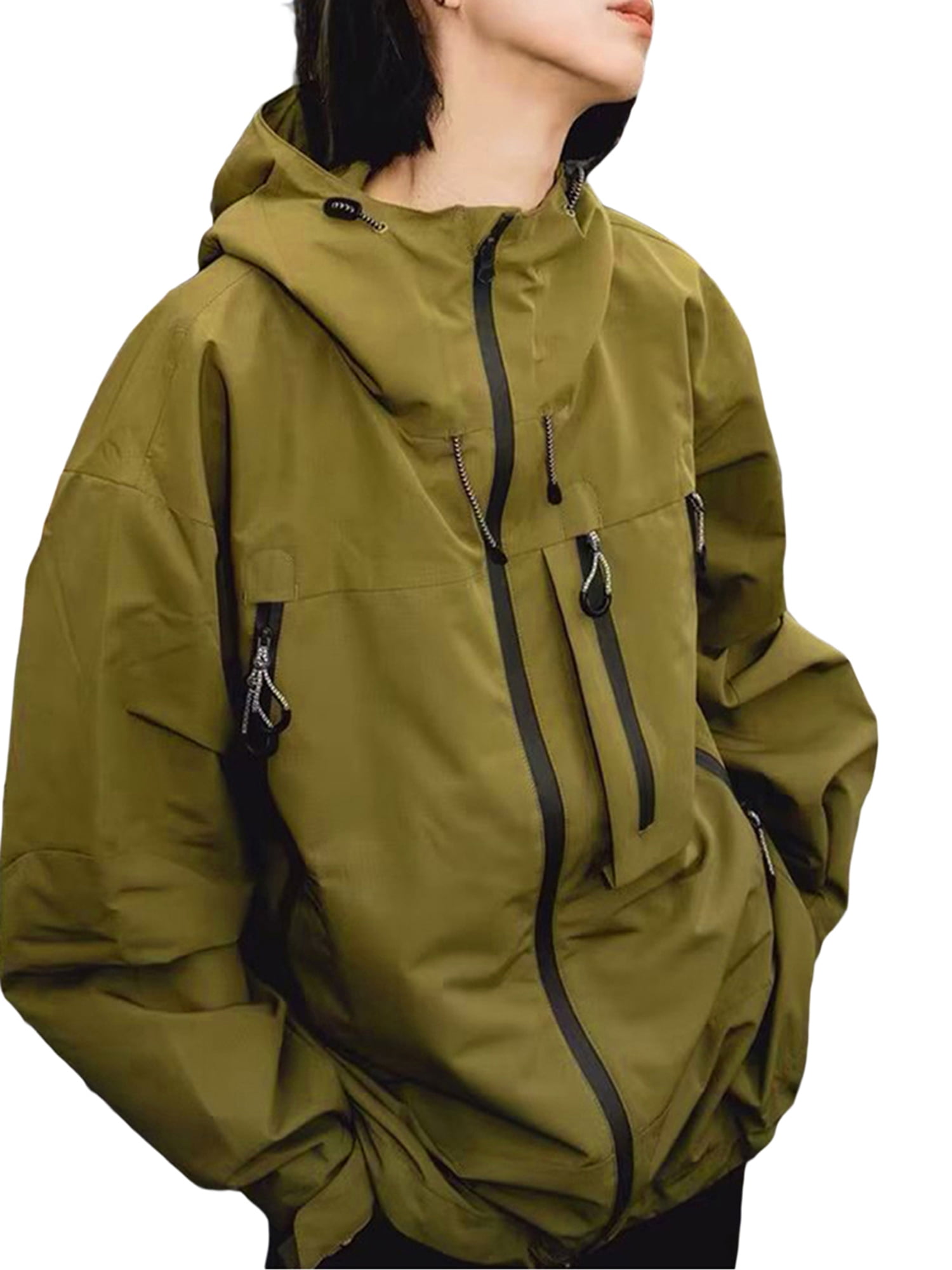 Biekopu Women Light Rain Jacket Waterproof Active Outdoor Trench ...