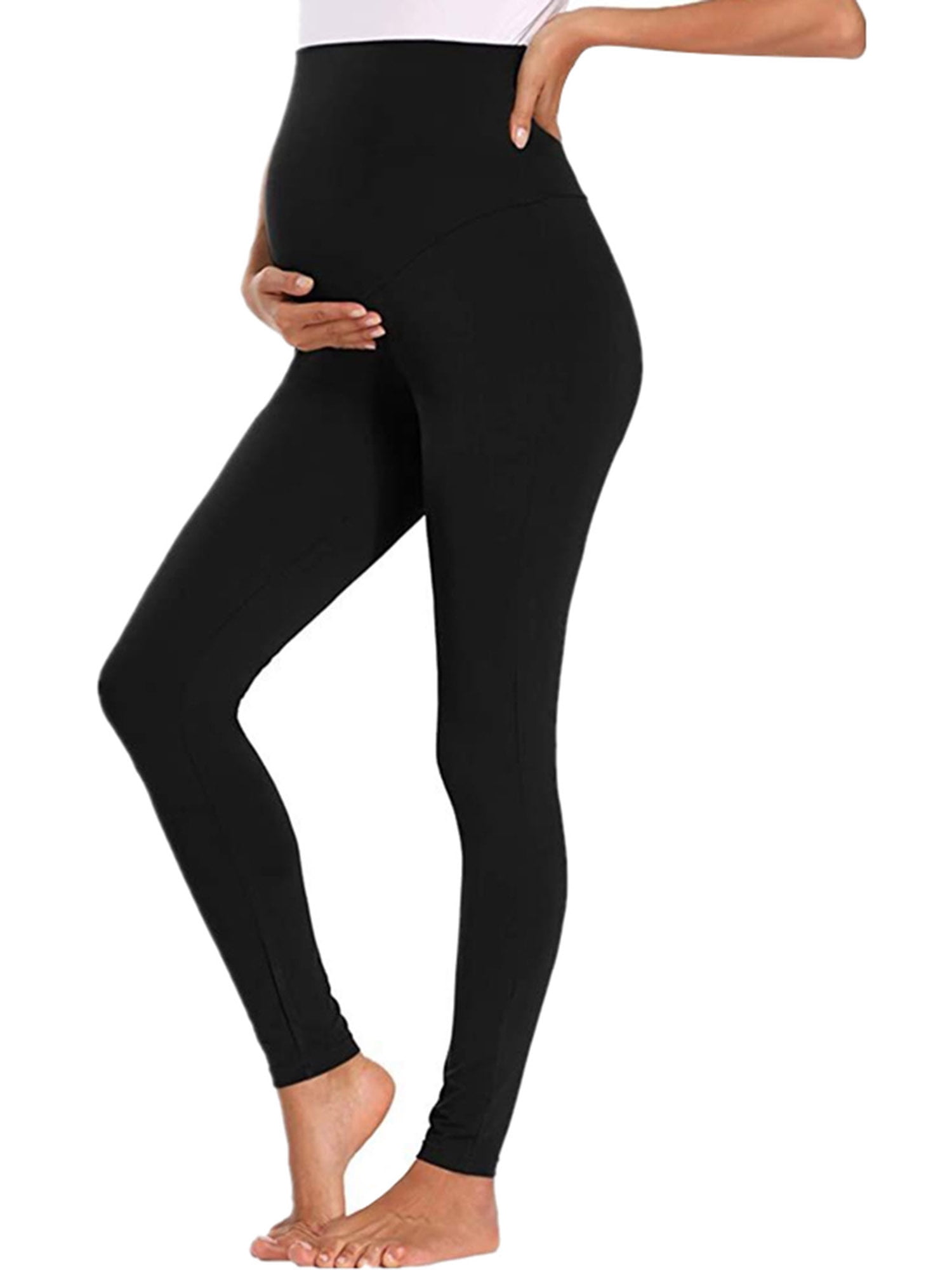 Biekopu Women's Maternity Workout Leggings Over The Belly Pregnancy ...